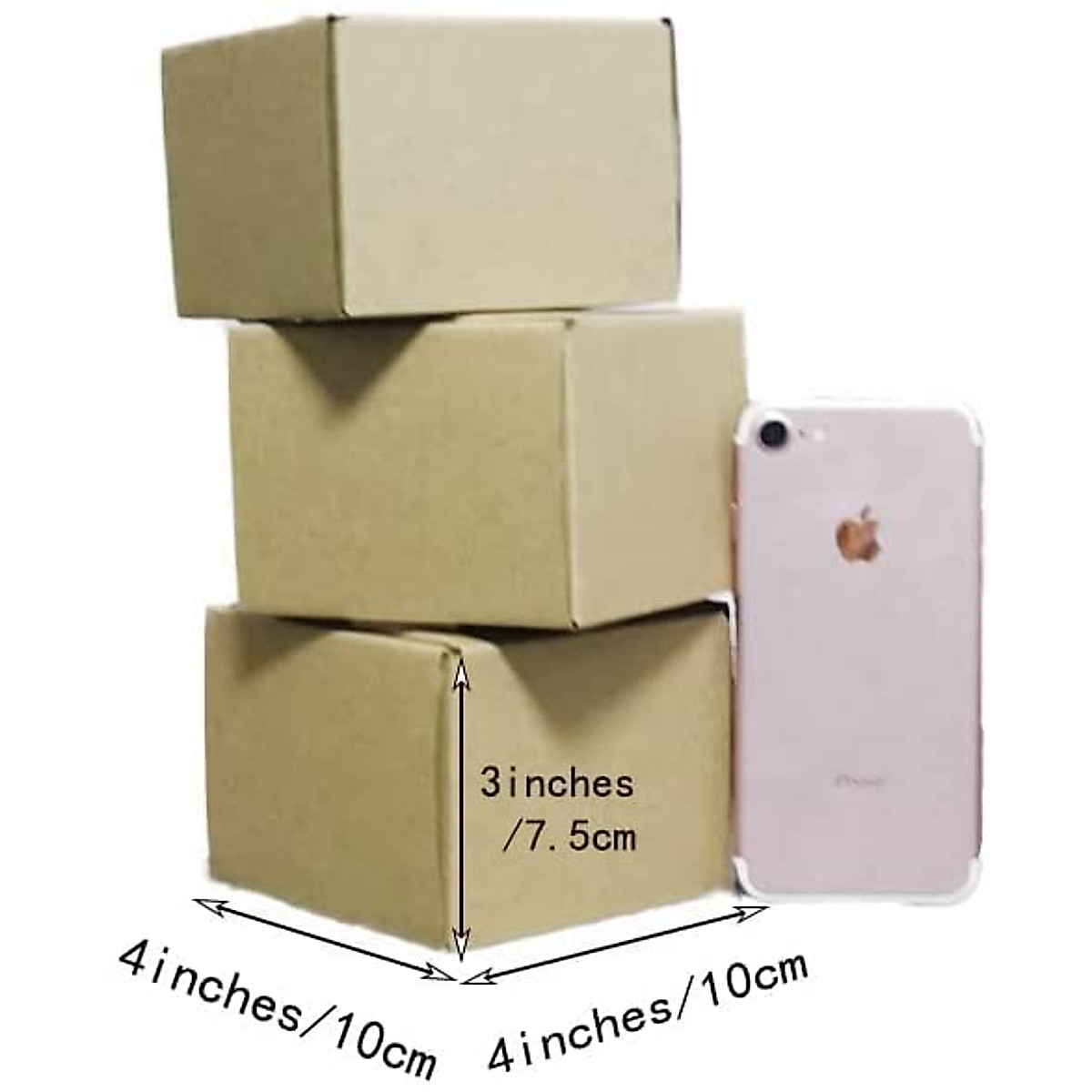 4x4x3 inch Shipping Boxes Pack of 25，Livejun Brown Corrugated Cardboard Box Mailer Boxes for Packaging Small Business Shipping，Boxes for Birthday Wedding Party Gift Giving (4 x 4 x 3)