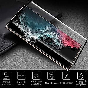 [2+2 Pack] Galaxy S22 Ultra Screen Protector Include 2 Pack Tempered Glass Screen Protector + 2 Pack Tempered Glass Camera Lens Protector,Bubble Free,Easy Install for Samsung Galaxy S22 Ultra 5G
