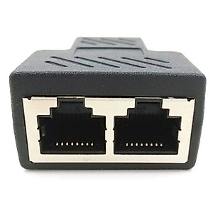 Qaoquda RJ45 Splitter Adapter 1 to 2 Dual Female Port CAT 5/CAT 6 LAN Ethernet Socket Splitter Connector Adapter