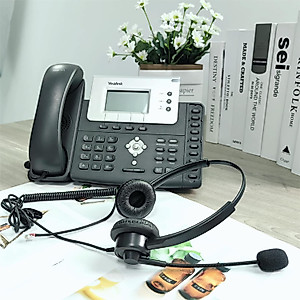 RJ9 Phone Headset for Office Phone with Noise Cancelling Microphone, Binaural Telephone Headsets Work for Yealink T21P T23G T27G T29G T33G T41P T41S T46S T46G T48S T53W Avaya 9608 9611 9630 J169 J179