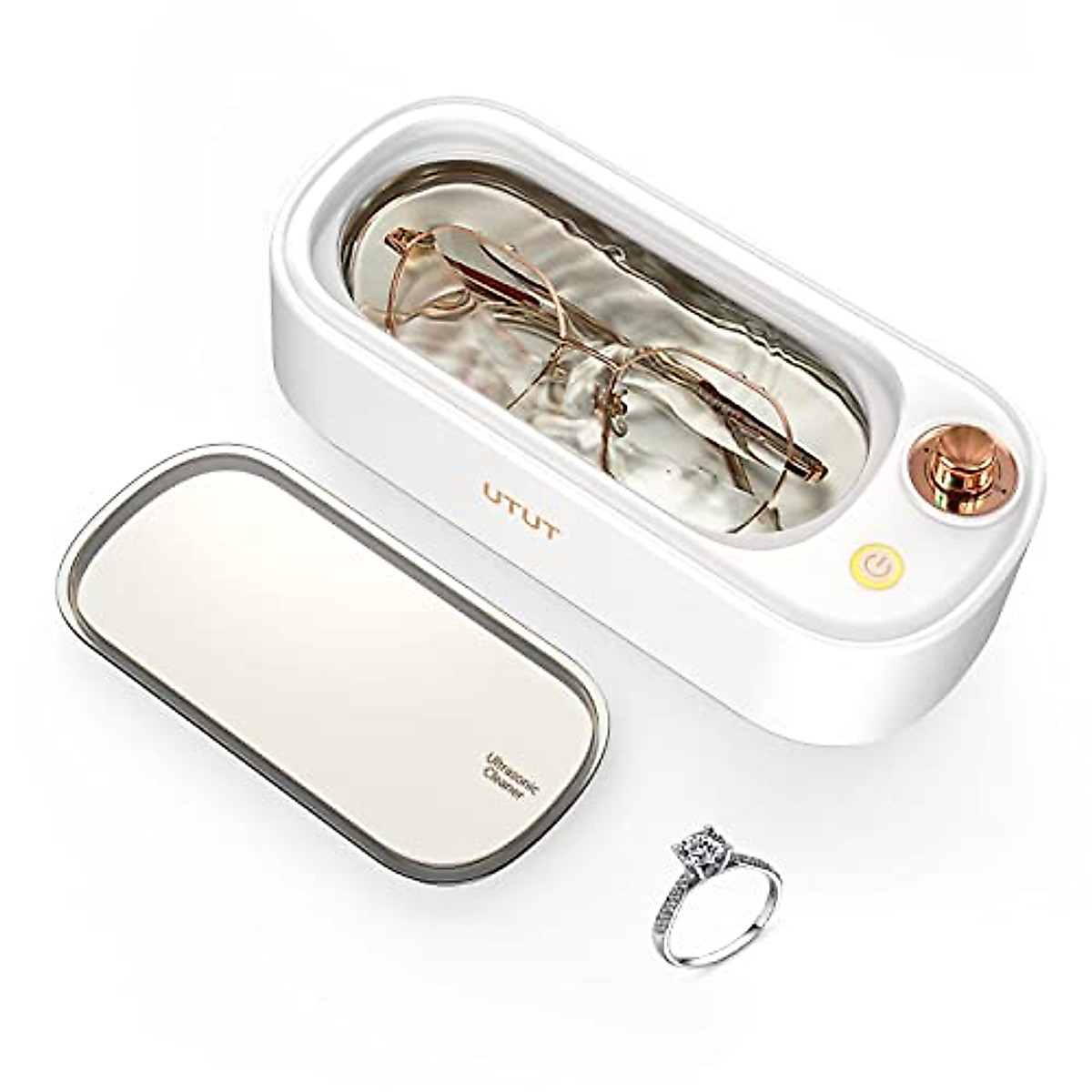 Ultrasonic Jewelry Cleaner, Portable 48KHz Ultrasonic Cleaner with 4 Modes for Eye Glasses, Watch Strap, Earrings, Ring, Necklaces(400ml)