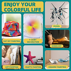 OPHIR Airbrush Paint, 50 Bottles of Model Air Brush Paint Set, Water-Based Opaque Acrylic Airbrush for Shoes, Rocks, Paper-Professional 48 Colors, 1.05 oz/Bottle