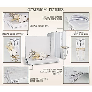 PMPX Decorative White Books, Secret Memory Box, 2 Hardcover Blank Journals Guest Book or Diary Home Sweet Home Rustic Farmhouse Décor Stacked Books for Wedding, Entry Way Table, Living Room Tables