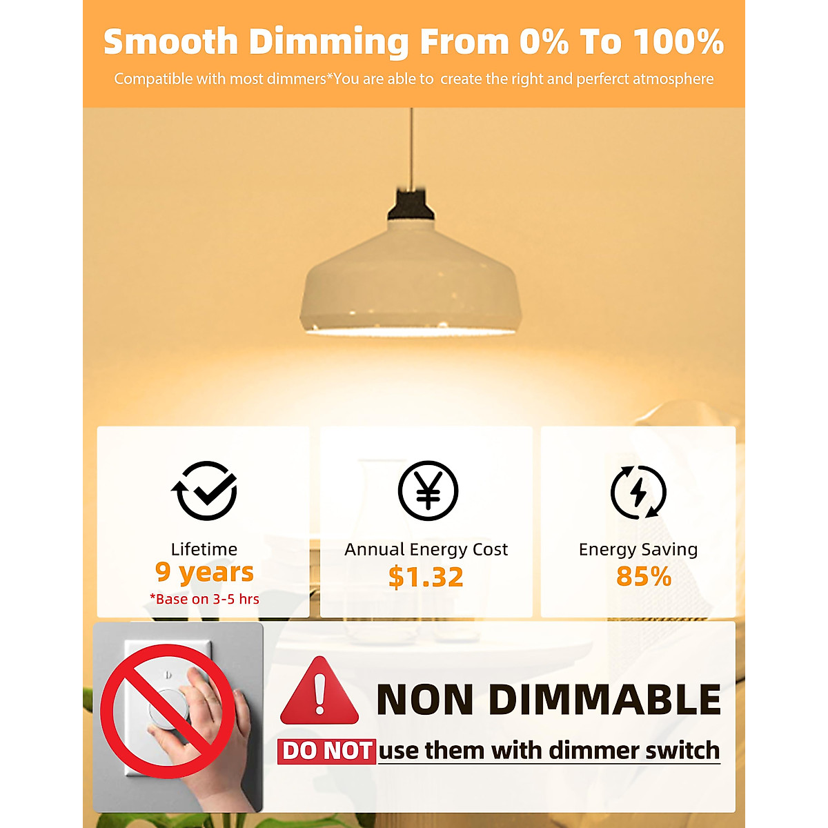 Lumiverse A19 Led Light Bulb, 9 Watt [60W Equivalent], 2700K Soft White, E26 Base Bulb, Non-dimmable, 800lm Light Bulbs, UL Listed, 24 Pack