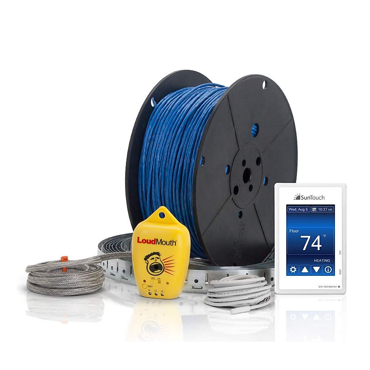 SunTouch WarmWire Electric Floor Heating Kit 150 Sq. Ft, (120V) with Command Touch Programmable Thermostat, Blue