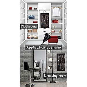 ZFZGFRCS Hanging Jewelry Organizer, Large Capacity and Organizer Storage for Hanging Necklaces, Bracelets, Earring Chains, Anklets, etc. (Black)