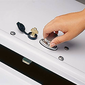 BILCO Size B Basement Door - Powder Coat Finish and keyed Lock kit (White)