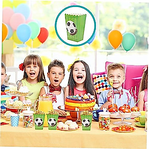 SHOWERORO 30pcs Popcorn Boxes Popcorn bracket Disposable football party supplies football kit popcorn cup Popcorn snack box supplies tableware green soccer ball green party favor bags
