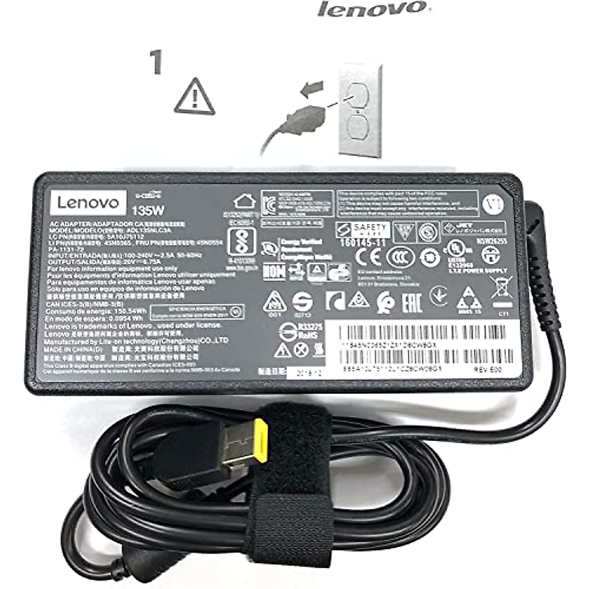 Lenovo 20V 6.7A 135W Slim Tip AC Adapter for Lenovo ideapad Z710 Ideapad Y50-70 Thinkpad t440p t450p t460p t530 t540 t540p t560 w510 ADL135NDC3A