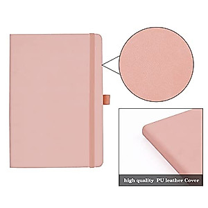 TurelinnG Hardback A5 Classic Notebook 196 Pages (Pink) A5 Journal Notebook ,Lined Hardback Notebook with Pen Holder ,192 Pages ,5.7 inches * 8.4 inches - for Women and Men