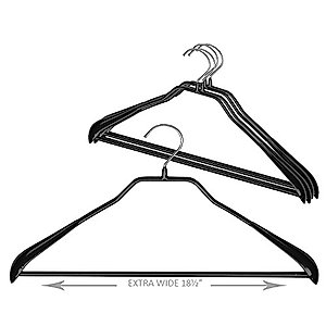 Mawa by Reston Lloyd BodyForm Series Non-Slip Space-Saving Extra Wide Clothes Hanger with Bar for Pants
