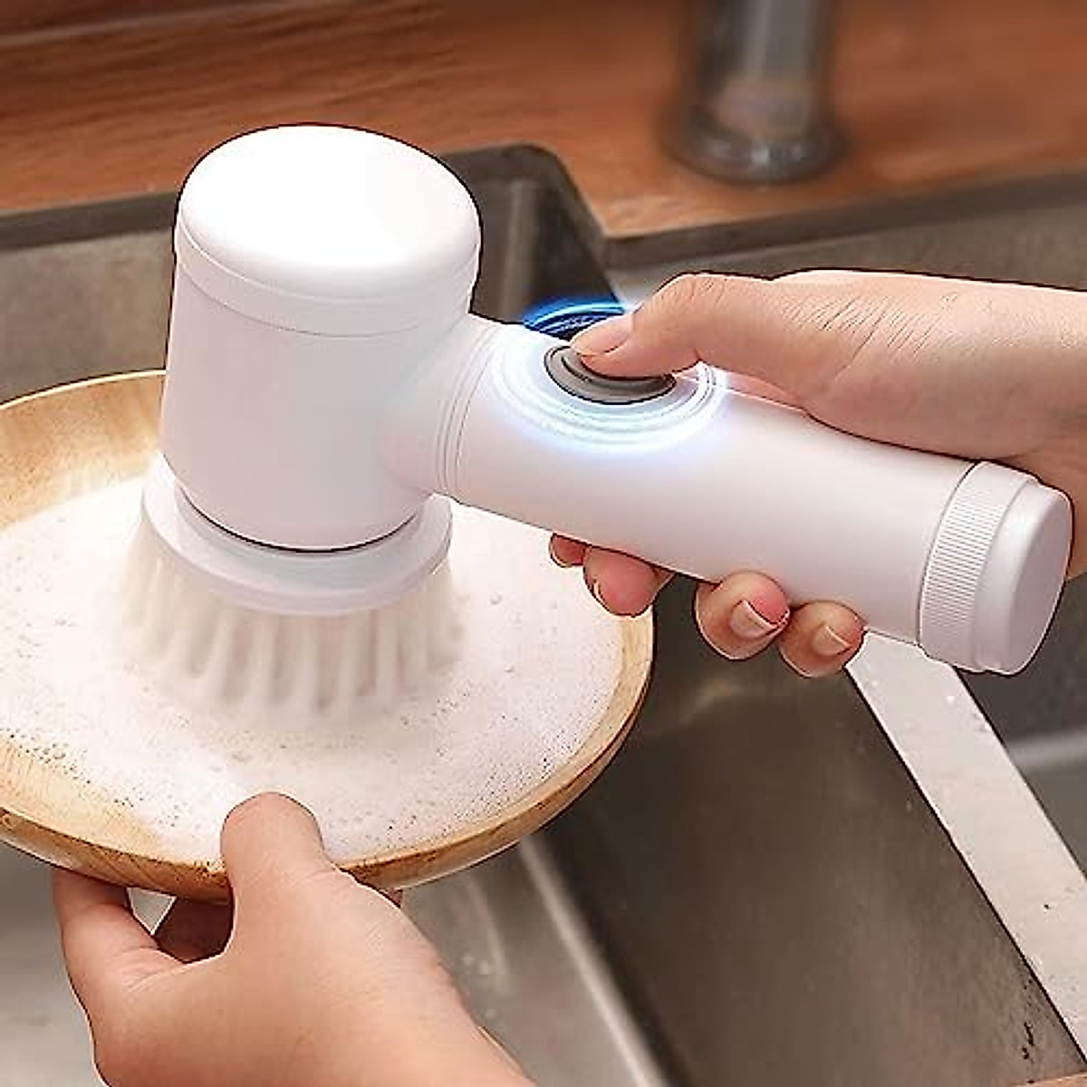 Sentmoon Clearance Cordless Electric Cleaning Brush, Electric Spin Scrub-BER with 5 Brush Heads, Power Scrub-BER, Rechargeable Cleaning Tools for Bathroom Wall Kitchen Tile Window Sink