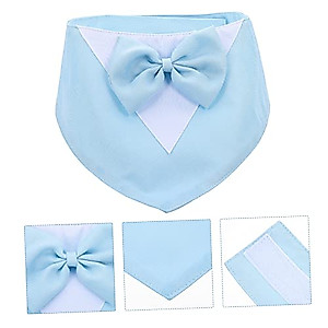 Mipcase 3pcs Decorative Tuxedo Pets Kerchief Valentines Cat Adjustable Holiday Cool Cats Kitten Small Tie Dogs Puppy Towel Scarf Bibs Washable Delicate Dog Large Suit Collar Bow Bandana