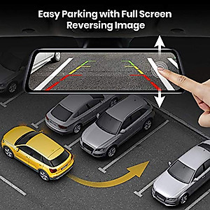 AUTO-VOX V5PRO OEM Look Rear View Mirror Camera with Neat Wiring, No Glare Mirror Dash Cam front and rear, 9.35'' Full Laminated Ultrathin Touch Screen, Dual 1080P Super Night Vision Car Backup Camera