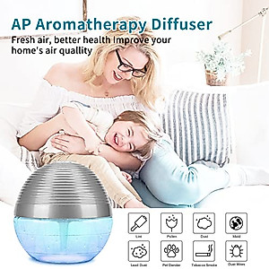 ap airpleasure Water-Based Purifier Air Washer, Revitalizer with 6 Colorful lights- Plus Lavender, Aqua Lily, Bulgarian Rose, English Violet, Jasmine & Camellia, Water Hyacinth, 15ml Each