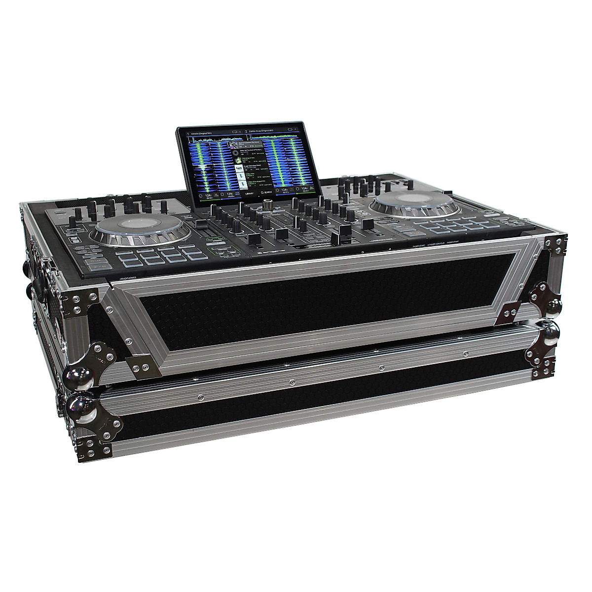 ProX XS-PRIME4 W ATA Flight Case For Denon PRIME 4 DJ Controller with 1U Rack Space and Wheels