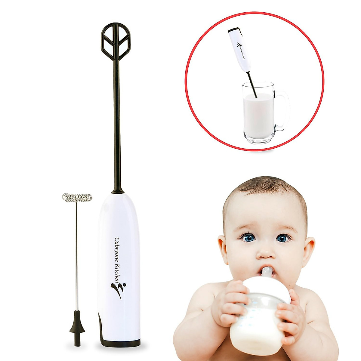 CABRYONE Formula mixer Superwhisk Handheld Milk Frother-Formula Maker Machine-Milk Frother Handheld Baby Formula Maker for Foam Making-Best Coffee with High Speed Milk Foamer for Hot and Cold Drinks.