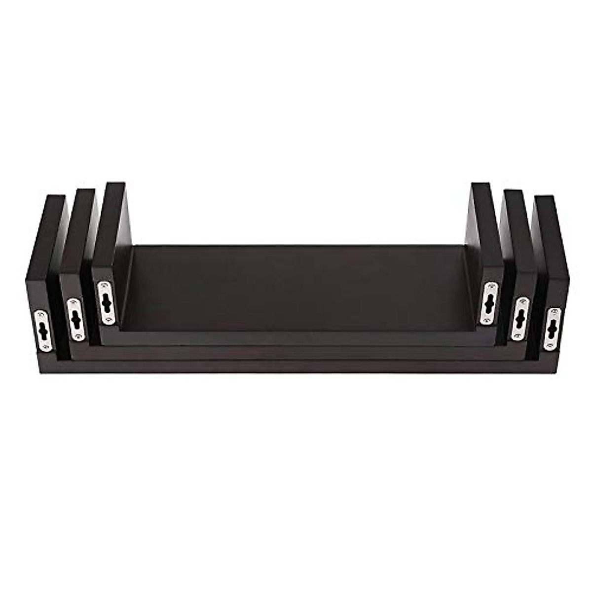 Kcelarec Floating Shelves Wall Mounted, Solid Wood Wall Shelves (Black)