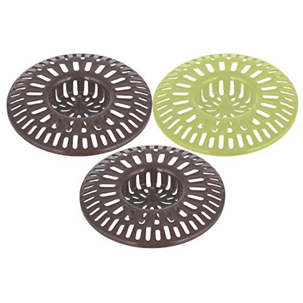 Bathroom Hair Strainer - Pack of 3 - Kitchen Sink Basket Drain Stopper - Shower Cover Filter for Bathtub
