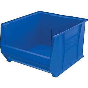 AkroBins - 30283BLUE 30283 Super-Size AkroBin Heavy Duty Stackable Storage Bin Plastic Container, (20-Inch L x 18-Inch W x 12-Inch H), Blue, (1-Pack)