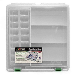 ArtBin 6945AB Super Satchel Cartridge & Electronic Cutting Tool Organizer, [1] Plastic Storage Case, Clear