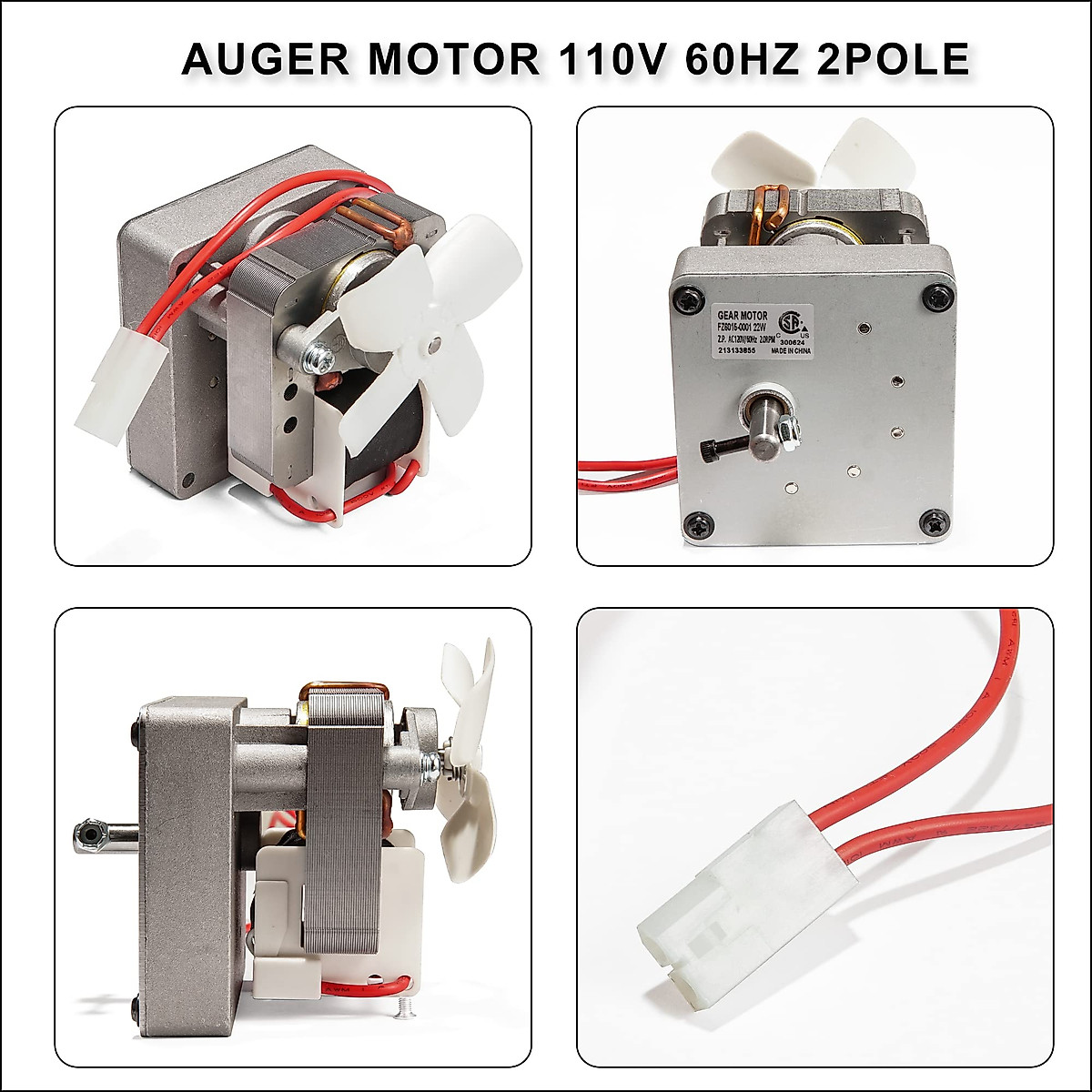 Universal Auger Motor, 120V 2.0RPM Replacement Motor for Pit Boss and Traeger Pellet Smoker Grills