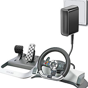 CASIMY 24V AC Adapter Compatible with Microsoft Wireless Xbox 360 WRW01 WRWO1 WRW02 WRWO2XBOX 360 X Box Racing Wheel Spare Force Feedback X809211-002 Replacement Switching Power Charger Supply Cord