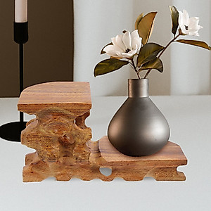 Abaodam flower pot ornament base plant trays for pots wood Planter Stands flower pot rack plant saucers wooden planter risers plant stand buddha statue wooden base Green