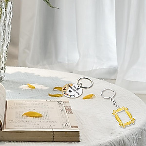 Friend Tv Show Merchandise Keychain Gift-I'll Be There for You,Peephole Monica'S Friends Door Frame Yellow Keychain,Friendship Gifts for Women Men Friends Bestie Fans