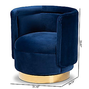 Baxton Studio Chairs, Royal Blue/Gold