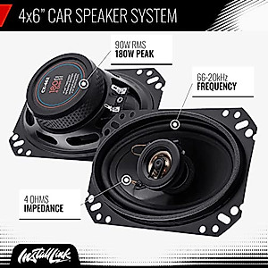 Install Link 4x6 Inch Car Speaker System, Two-Way