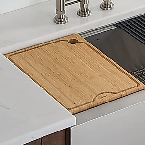 KRAUS Kore Solid Bamboo Cutting Board for Workstation Kitchen Sink (16 3/4 in. x 12 in.), KCB-WS103BB