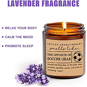 HTDesigns Soccer Gift - Soccer Candle - Soccer Player Gift - Soccer Player Candle - Gift for Soccer Player - Smells Like The Opposite of Soccer Gear, 8oz
