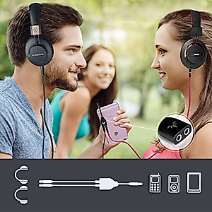 Avantree TR302 Two Way 3.5mm Dual Headphone Jack Splitter, AUX Stereo Earphone Earbuds Y Audio Split Adapter Cable, Compatible with iPhone, Samsung Phones and Tablets - Black