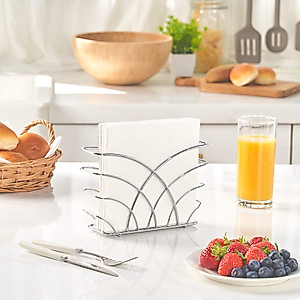 LEVIMETREE Silver Napkin Holder for Table - Stainless Steel Napkin Holders for Kitchen, Napkin Holders for Paper Napkins, Modern Serviette Holder Tissue Dispenser, porta servilletas de mesa