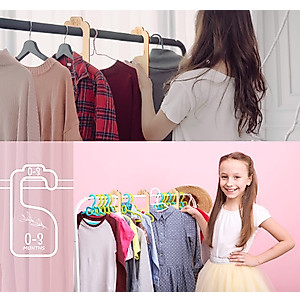 ABSOFINE Baby Closet Dividers, 8PCS Wooden Double Nursery Closet Size Dividers, Baby Closet Organizer Closet Dividers from Newborn to 24 Months for Baby Girls or Boys