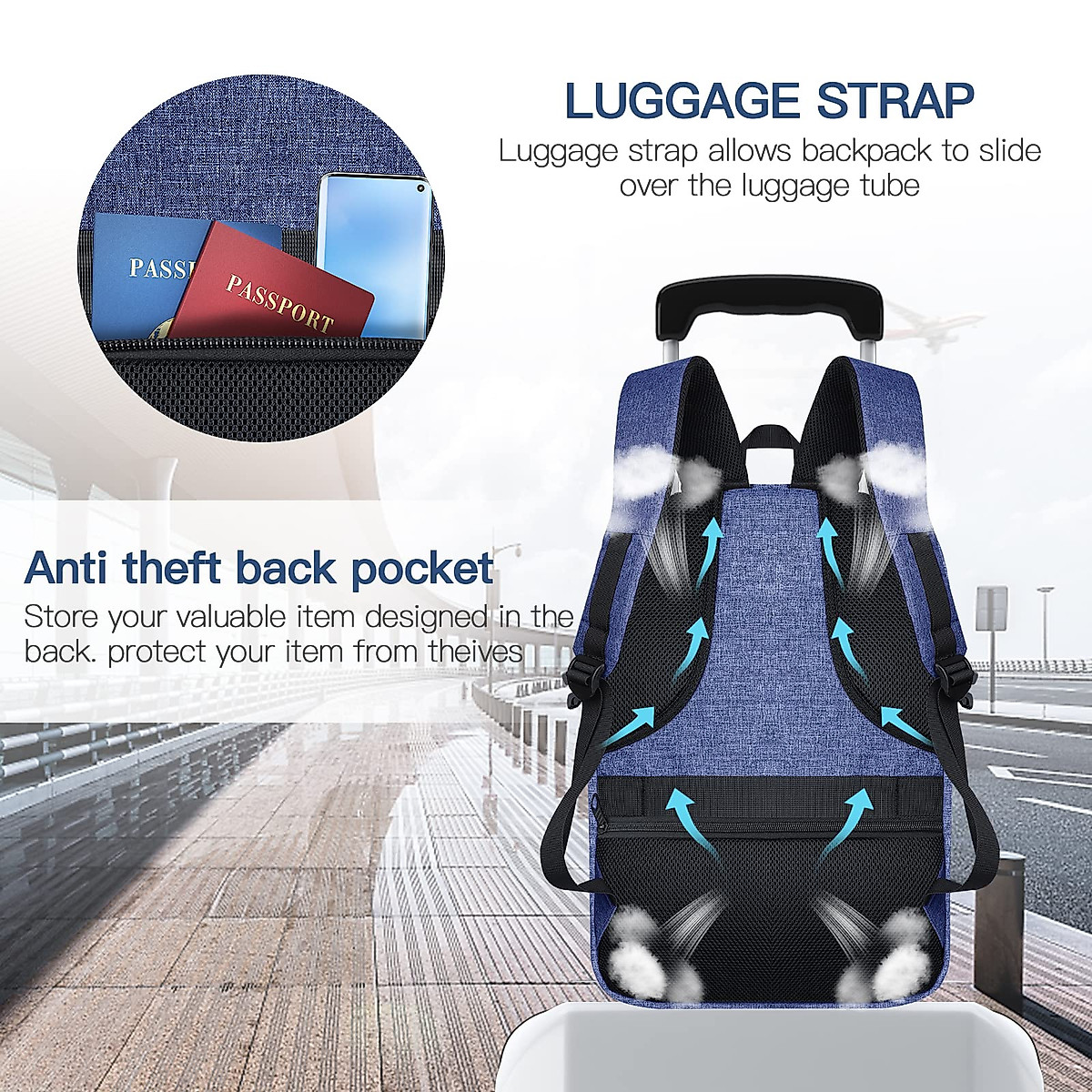 LCKPENG Extra Large Backpack, Big 17 inch Laptop Backpack, TSA Travel Laptop Backpack, Flight Approved Carry on Backpack, Large Backpack for Women Men
