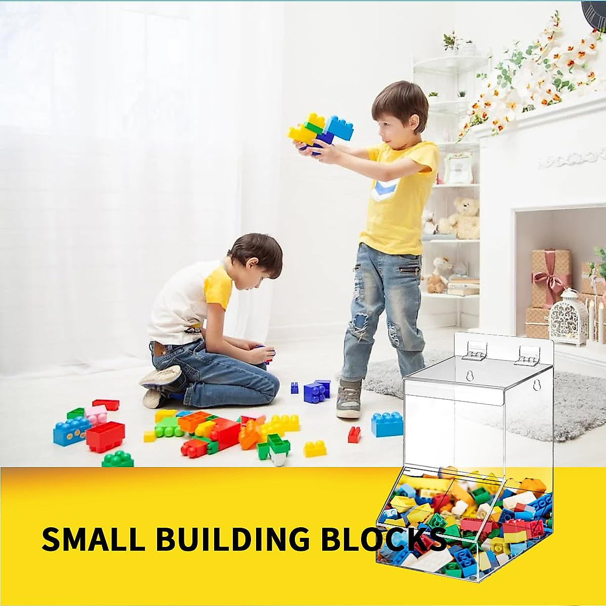 Acrylic Storage Container-Laundry Pods, Coffee Capsules Holder, Dishwasher Pod, Candy Dispenser, and Wall-Mountable Organizer for Snacks, Toys, and More - 23.3cm Height, 20cm Width, 13cm Depth