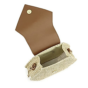 Sykorvon Straw Crossbody Bags for Summer, Cute Beach Bags for Women, Small Summer Straw Beach Woven Vacation Shoulder Bag Purses with Tassel (Brown)