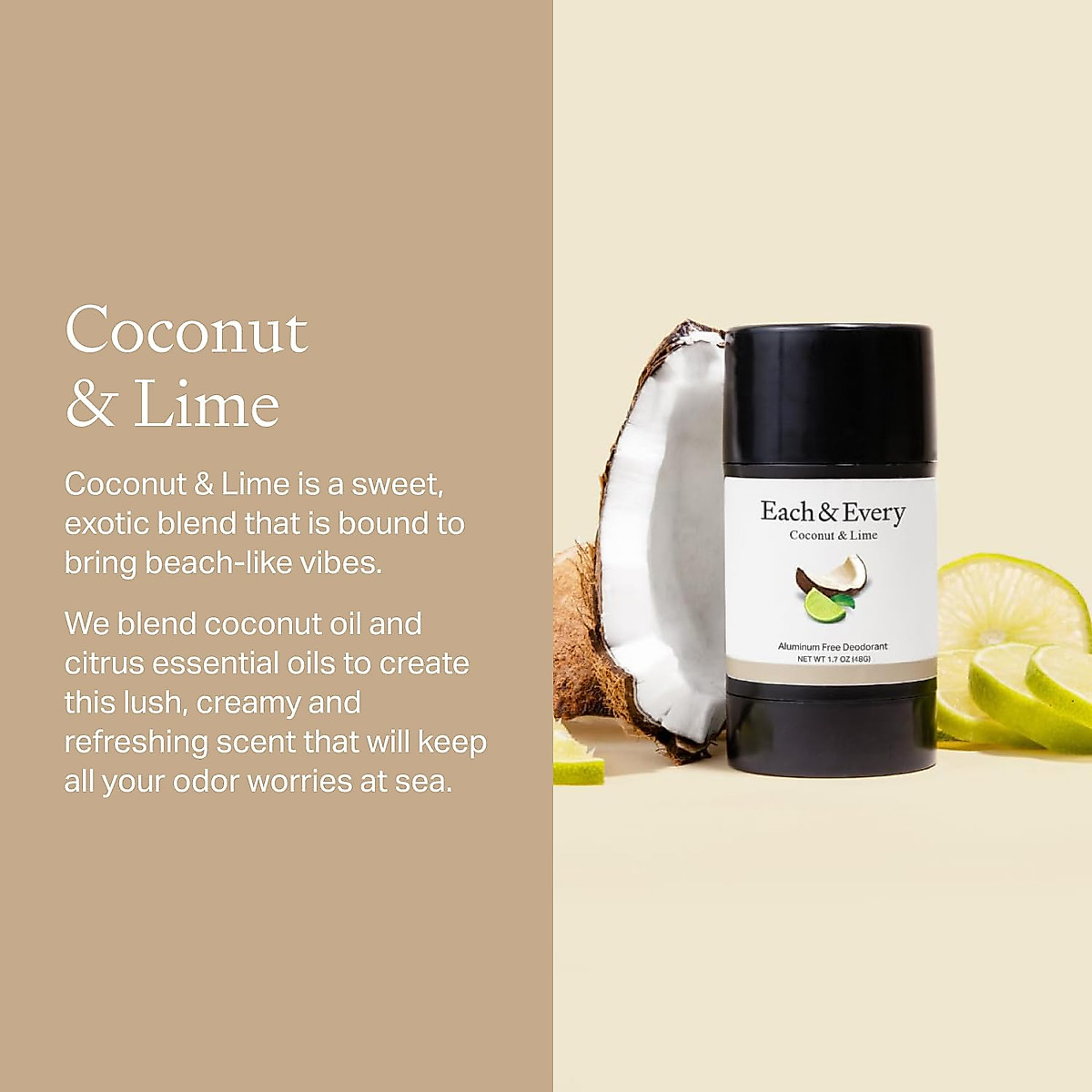 Each & Every All Natural Deodorant - Aluminum Free Deodorant for Women & Men - The Mini Starter Set - Sensitive Skin Friendly Multipack with All Our Best Sellers - Travel Size (5 Pack, 0.5 Oz Each)