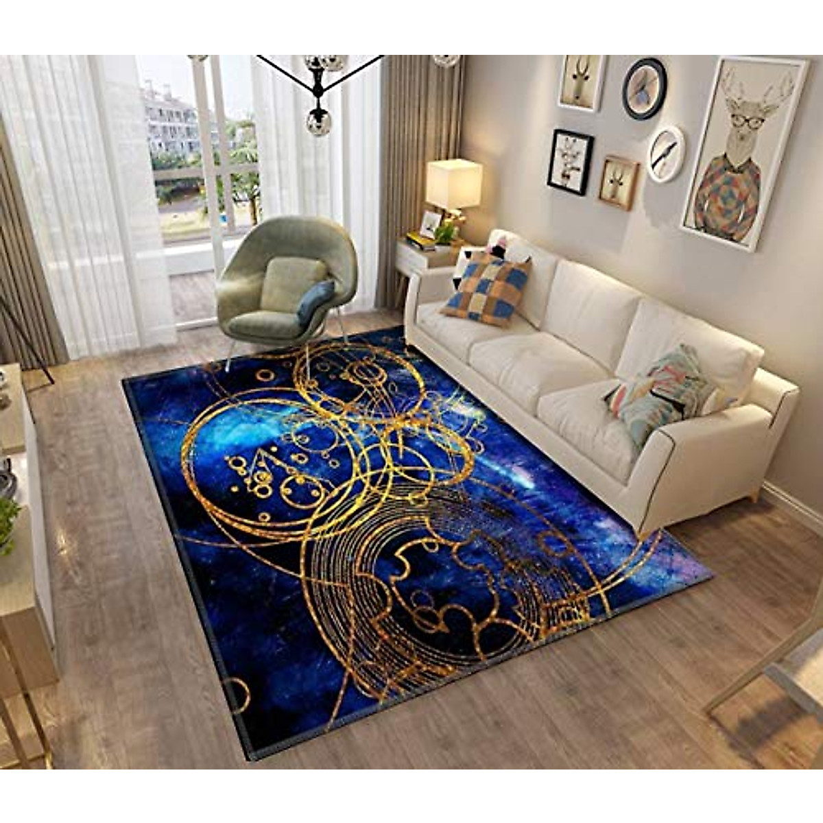 Time Lord Writing Blue Area Rugs Non-Slip Floor Mat Doormats Home Runner Rug Carpet for Bedroom Indoor Outdoor Kids Play Mat Nursery Throw Rugs Yoga Mat