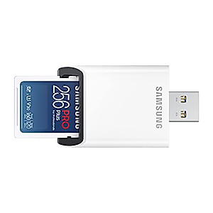 SAMSUNG PRO Plus Full Size SDXC Card Plus Reader 256GB, (MB-SD256KB/AM, 2021)