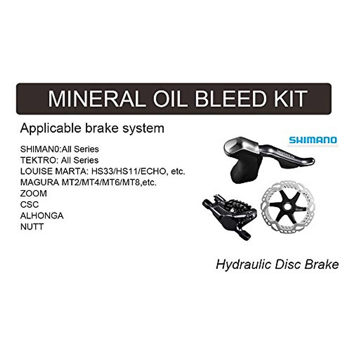 Cycobyco Mineral Oil Bicycle Hydraulic Disc Brake Bleed Kit for All Series Shimano/Magura/Tektro/ZOOM/CSC/ECHO/GIANT / HS33 / NUTT Cycling (Professional kit)