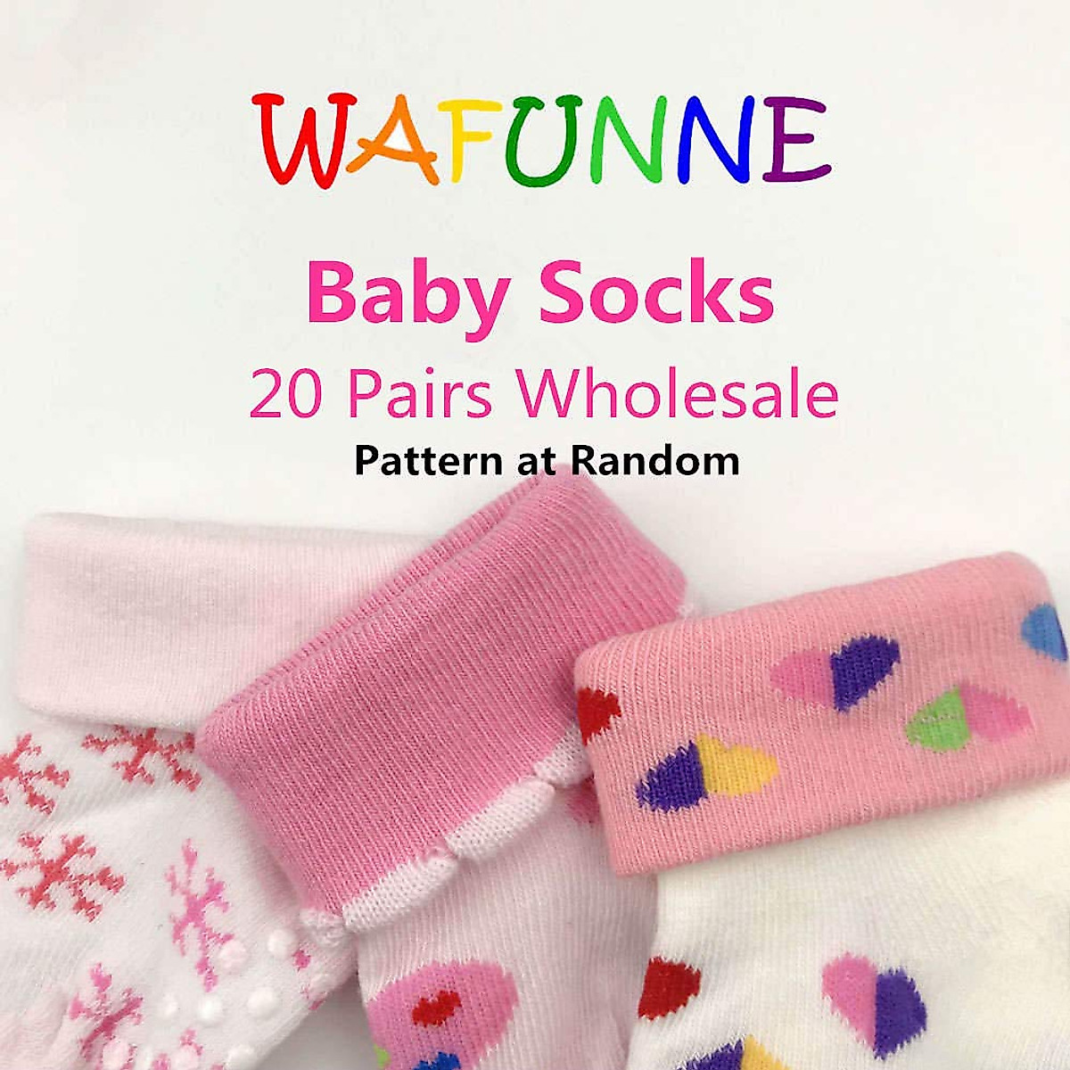 WAFUNNE Baby Boy Girl Socks Wholesale 20 Pairs Baby Socks Cotton Girl 0-12 months