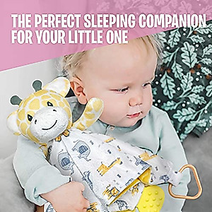 MODERN BABY Security Blanket Loveys for Babies Giraffe Stuffed Taggy Blanket Teether Toy Super Soft