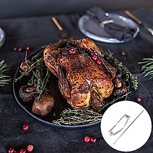 DOITOOL Stainless Steel Rotisserie Forks Air Fryer Accessories Rotating Baking Roast Chicken Fork for Kitchen