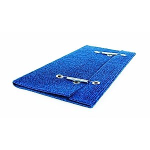 Camco Wrap Around Step Rug | Protects Your RV from Unwanted Tracked in Dirt | Works on Electrical and Manual RV Steps | Blue (42924)