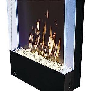 Napoleon Allure Vertical Series 38 Wall Mount Electric Fireplace - Multi-Color Flames with Large Crystal Cubes and Natural Looking Driftwood Logs - NEFVC38H