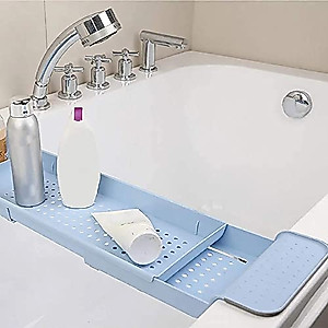 ZSEDP Bathroom Shelf Bathtub Tray Shower Caddy Bath Tub Rack Towel Holder Retractable Drainer Rack Storage Organize (Color : D, Size : As Shown)