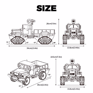 REMOKING RC Hobby Toys Military Truck Off-Road Sport Cars 4WD 2.4Ghz All Terrain Vehicle with Wi-Fi HD Camera Gifts for Kids and Adults